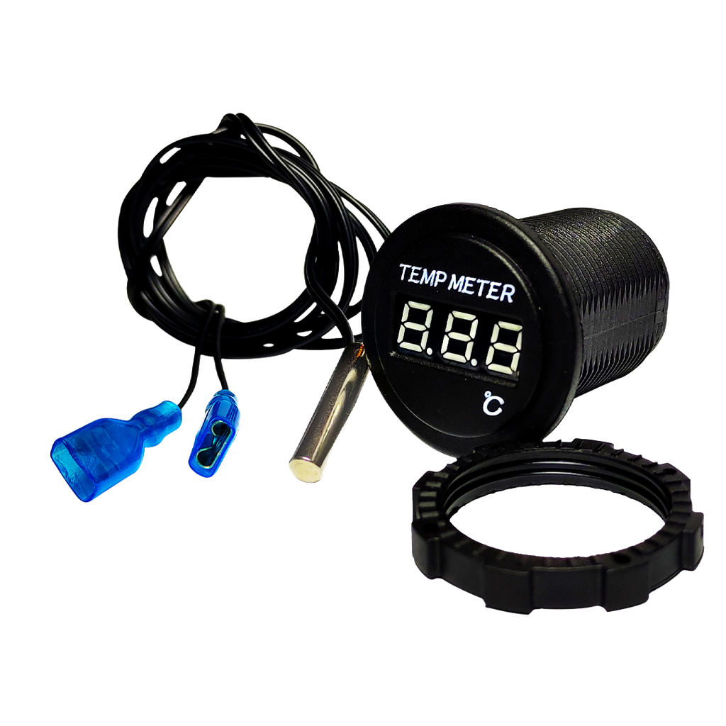 KIT TERMÓMETRO DIGITAL PARA VEHÍCULO 12V/24V Ø 36.5 mm CON ROSCA | TYM